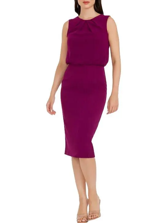 Dress The Population Amada Sheath Dress - Dark Magenta