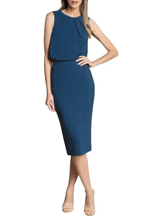 Dress The Population Amada Sheath Dress - Peacock Blue