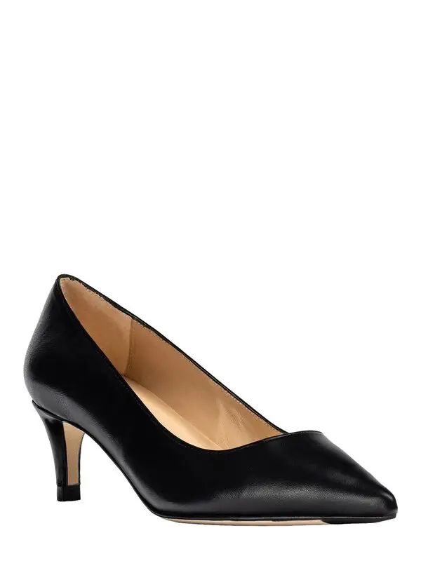 JON JOSEF Tina Pointed Toe Pump - Black Leather