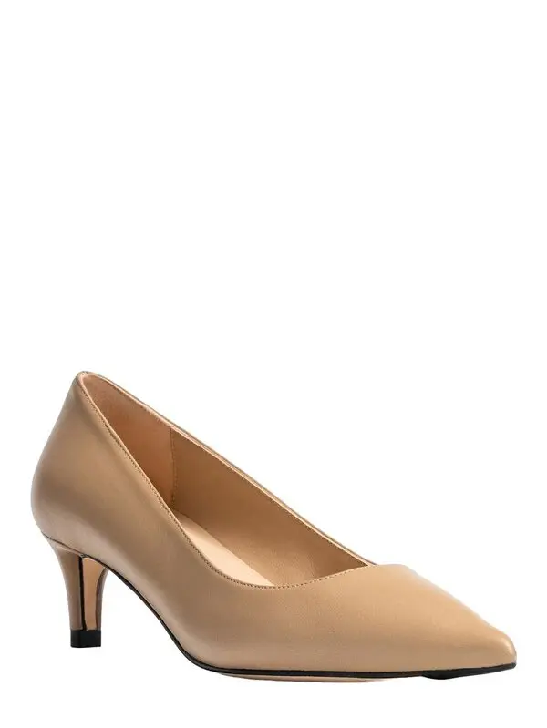 JON JOSEF Tina Pointed Toe Pump - Dark Nude Leather