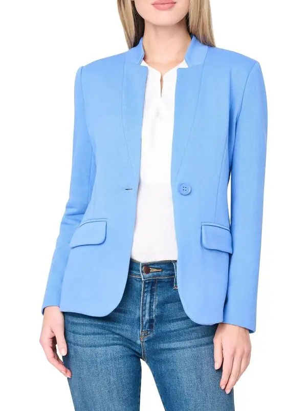 GIBSONLOOK Inverted Notch Collar Knit Blazer - Bright Blue