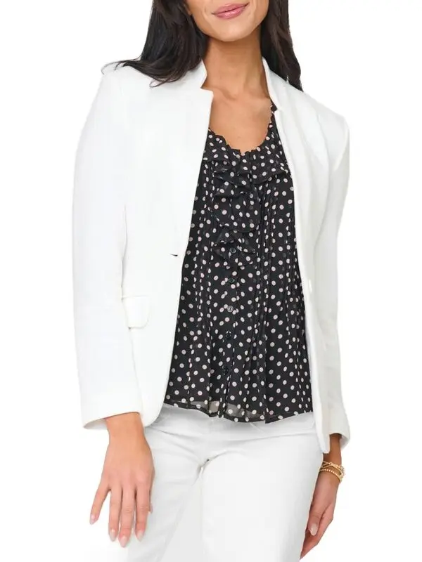 GIBSONLOOK Inverted Notch Collar Knit Blazer - White