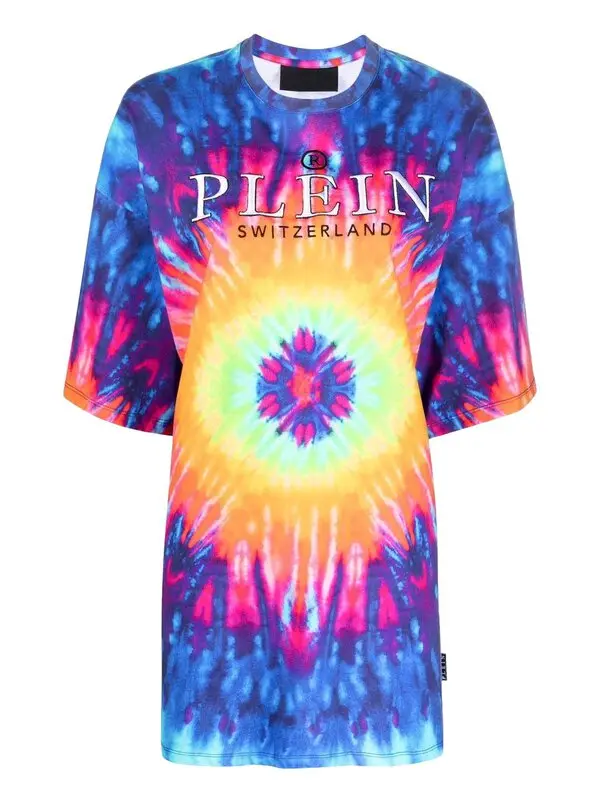 Philipp Plein Tie-dye T-shirt Dress - Blue
