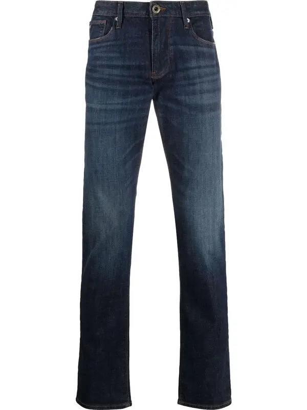 Emporio Armani Mid-rise Straight Jeans - Blue