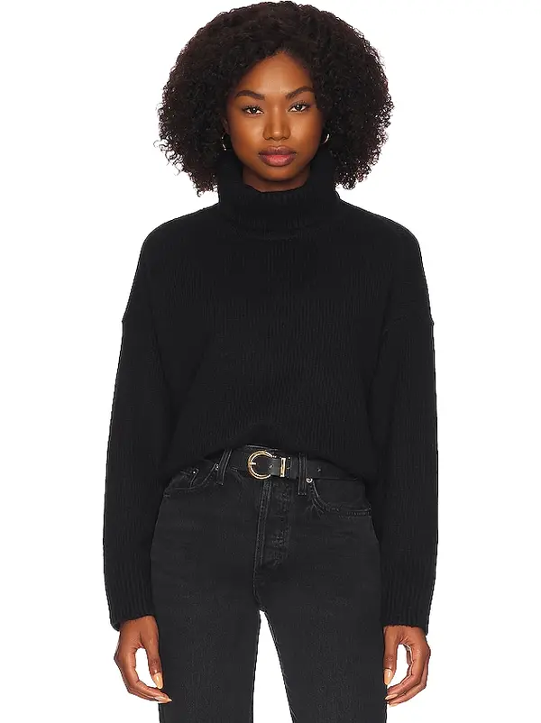 525 America Relaxed Turtleneck Sweater - Black