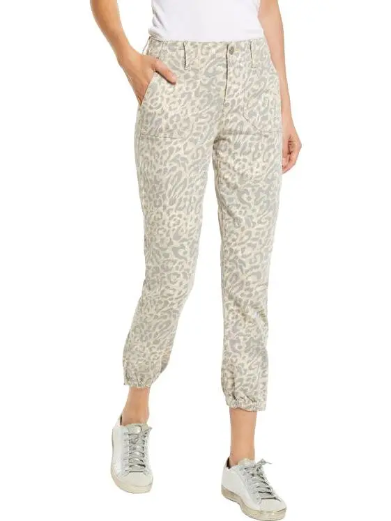 Paige Mayslie Animal Print Stretch Twill Joggers - Tortischta