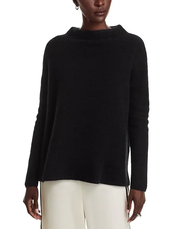 Bloomingdale'S C Mock Neck Brushed Cashmere Sweater - Black