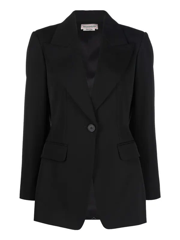 Alexander McQueen Rear-tie Single-breasted Blazer - Black