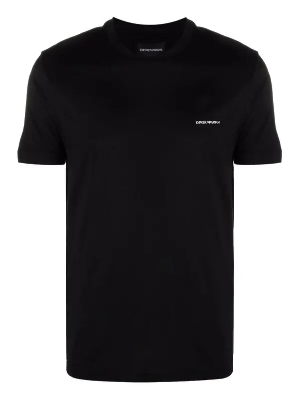 Emporio Armani Logo-print Crew Neck T-shirt - Black
