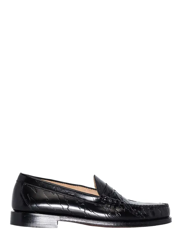G.H.BASS G.h. Bass & Co. X Maharishi Weejun Larson Embossed Loafers - Black