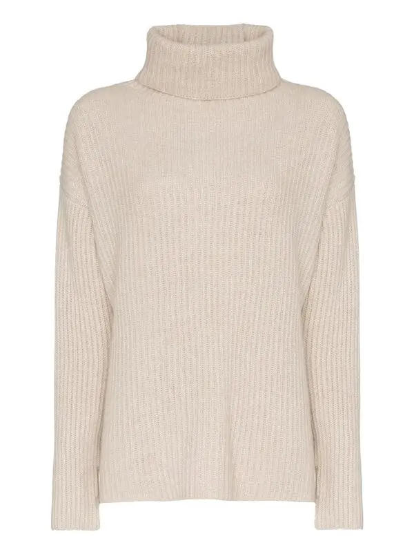 Le Kasha Lisbon Cashmere Roll Neck Jumper - Neutrals