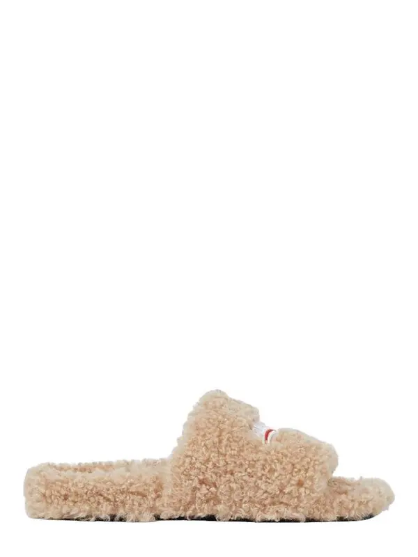 Balenciaga White/red Fabric Slides - Beige