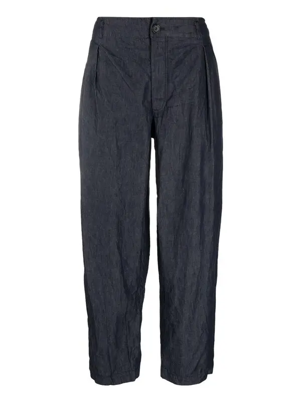 Comme Des Garçons Crinkled Wide Leg Trousers - Blue