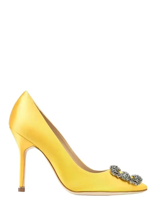 Manolo Blahnik Hangisi Satin Pumps - Yellow
