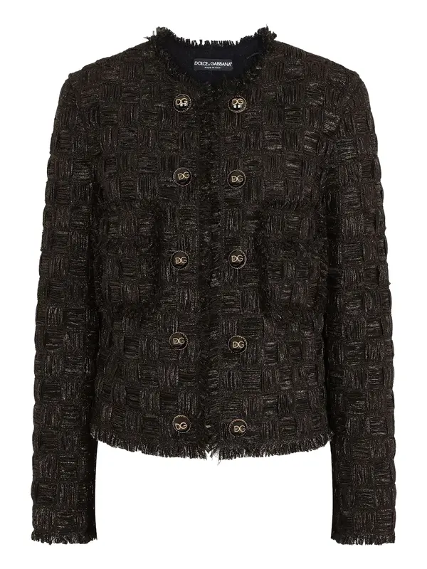 Dolce & Gabbana Lamé Jacquard Jacket - Black