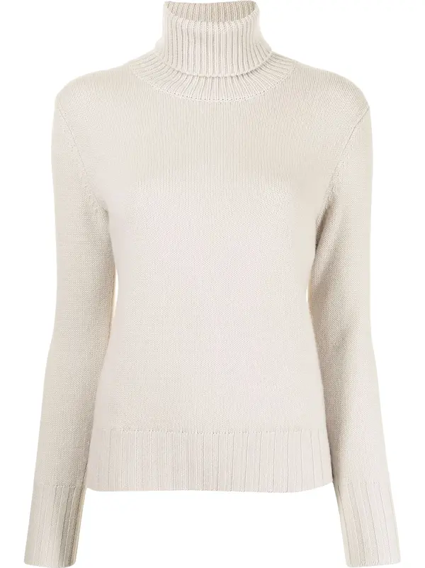 N.peal Chunky Roll-neck Organic Cashmere Jumper - Grey