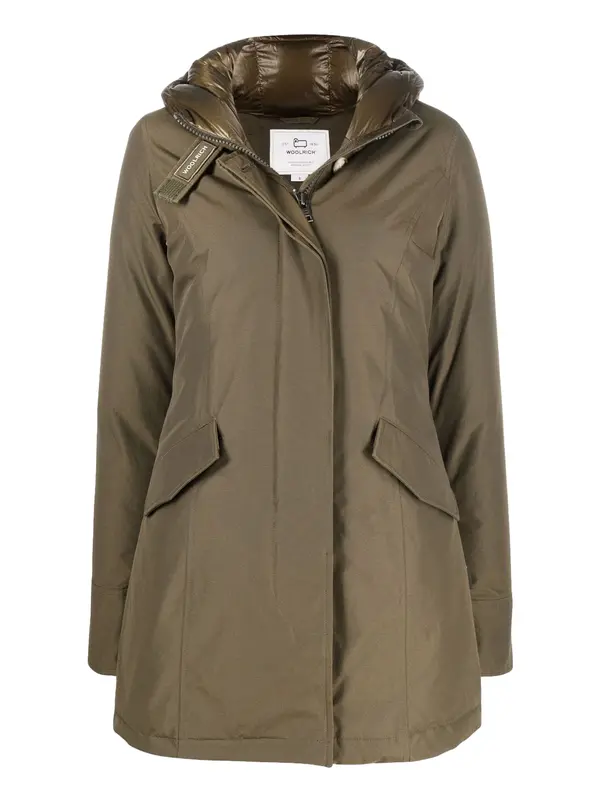 Woolrich Hooded Cotton-blend Parka Coat - Green