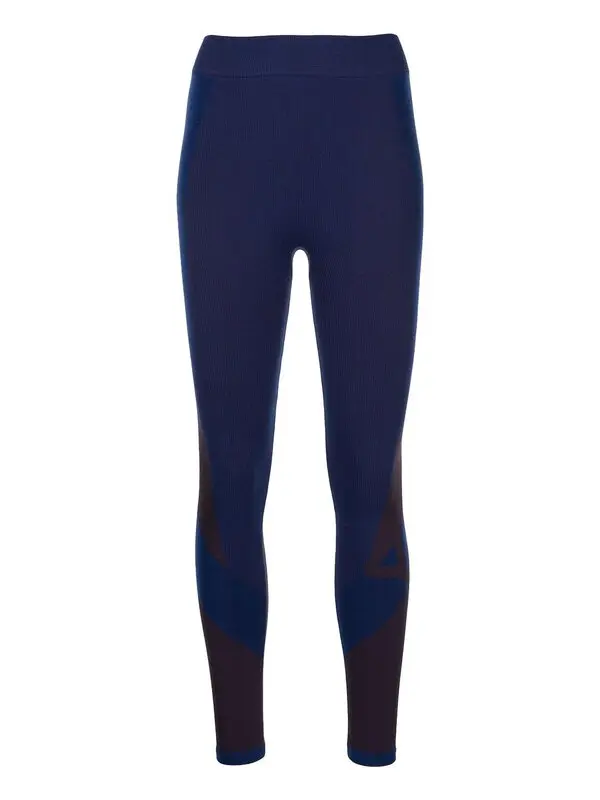Y3 Seamless Colorblock-knit Tights - Black