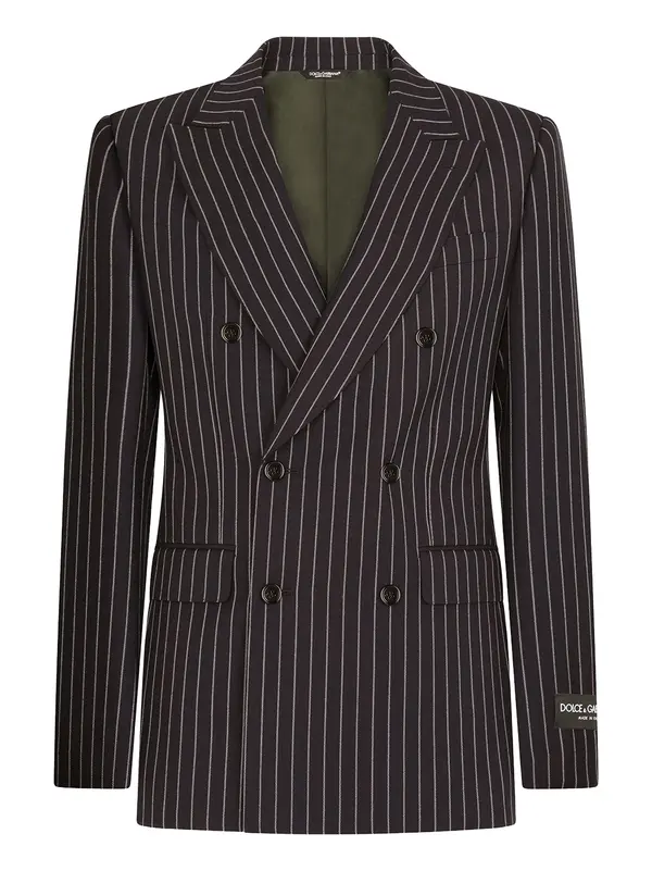 Dolce & Gabbana Double-breasted Pinstripe Blazer - Blue