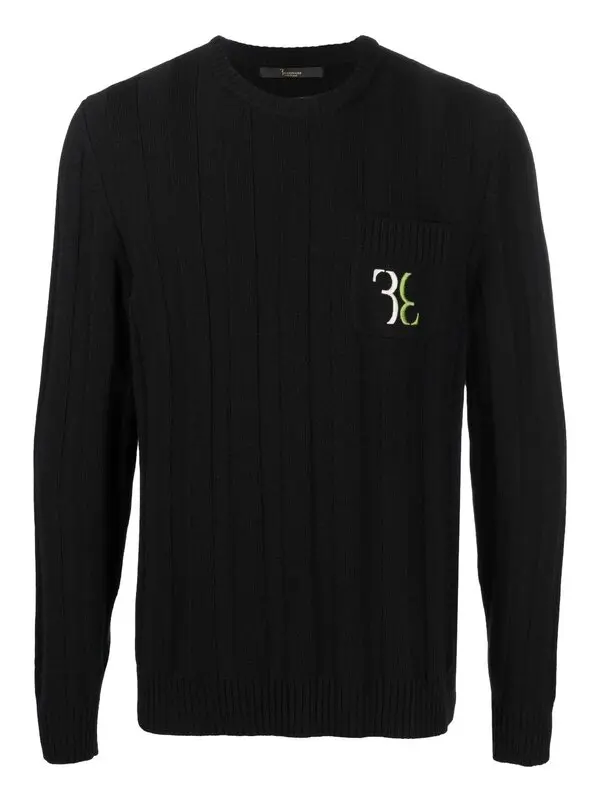 BILLIONAIRE Embroidered-logo Wool Jumper - Black