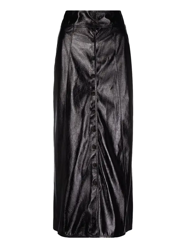 Isabel Marant Baxomili Faux Leather Midi Skirt - Black