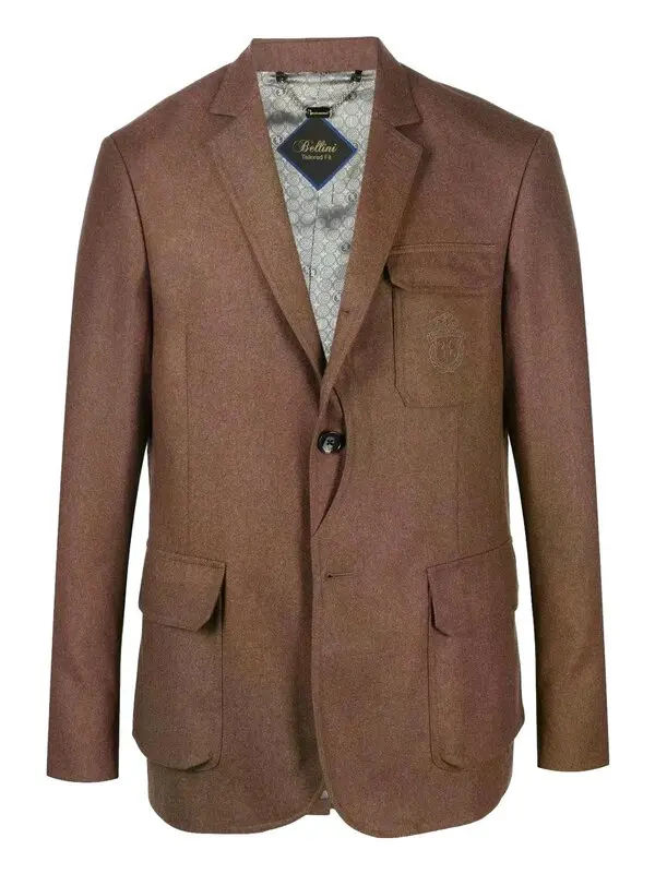 BILLIONAIRE Embroidered-logo Tailored Blazer - Brown