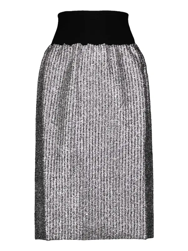 Moncler 1952 Lurex® Wool-blend Midi Skirt - Black