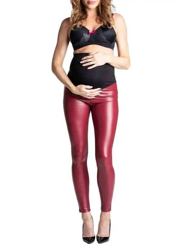 PREGGO LEGGINGS Popstar Mamacita Maternity Leggings - Red