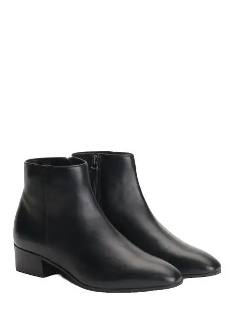Aquatalia Waterproof Block Heel Bootie - Black Nappa