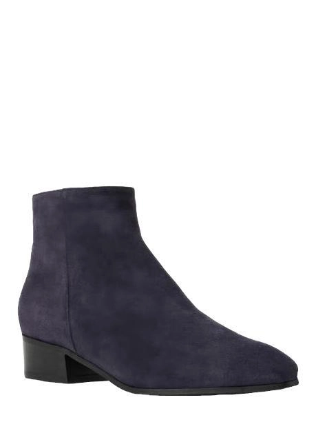 Aquatalia Waterproof Block Heel Bootie - Navy Blue Suede