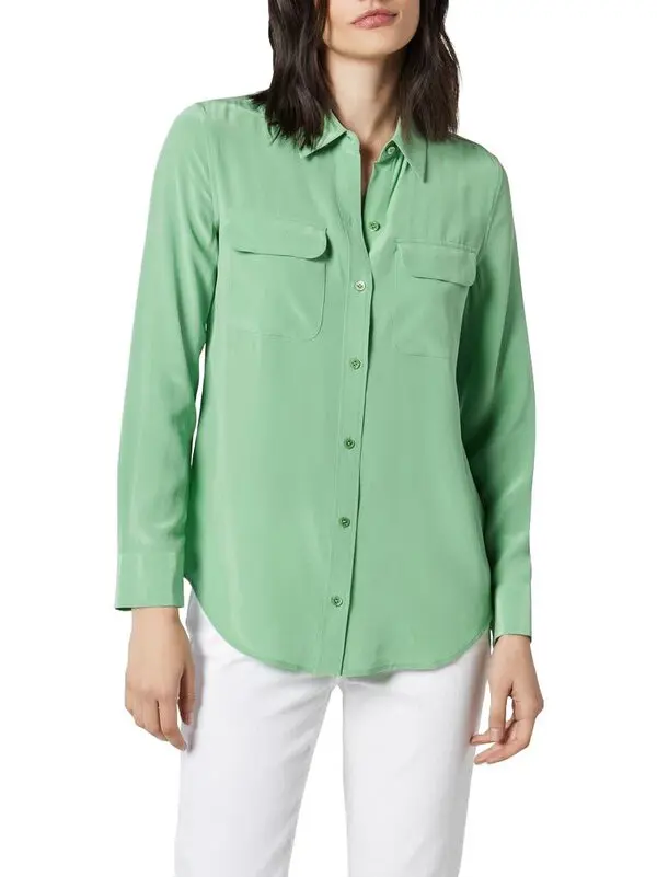 Equipment Signature Silk Shirt - Pprmnt
