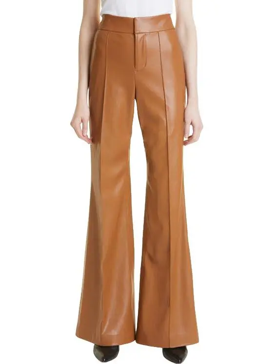 Alice + Olivia Dylan Faux Leather Pants - Camel