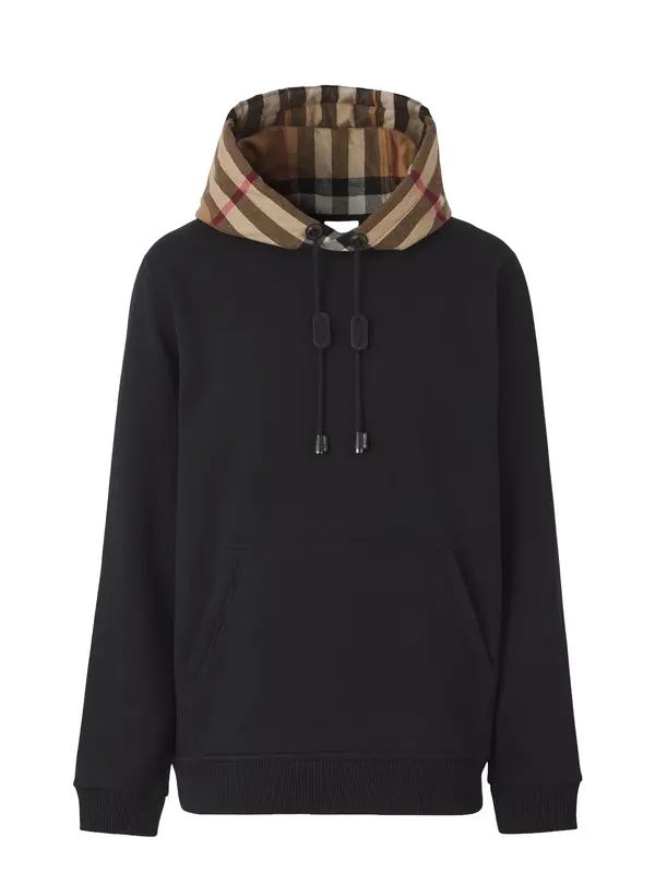 Burberry Vintage Check Detail Hoodie - Black