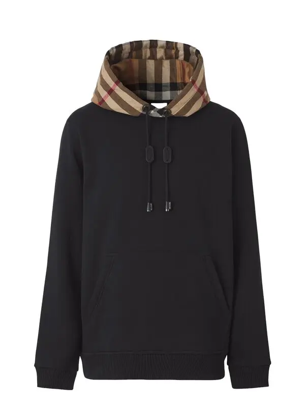 Burberry Vintage Check Detail Hoodie - Black