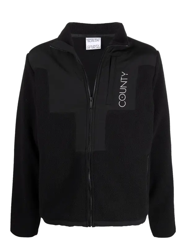 COUNTY OF MILAN Marcelo Burlon Zipped Jacket - Black