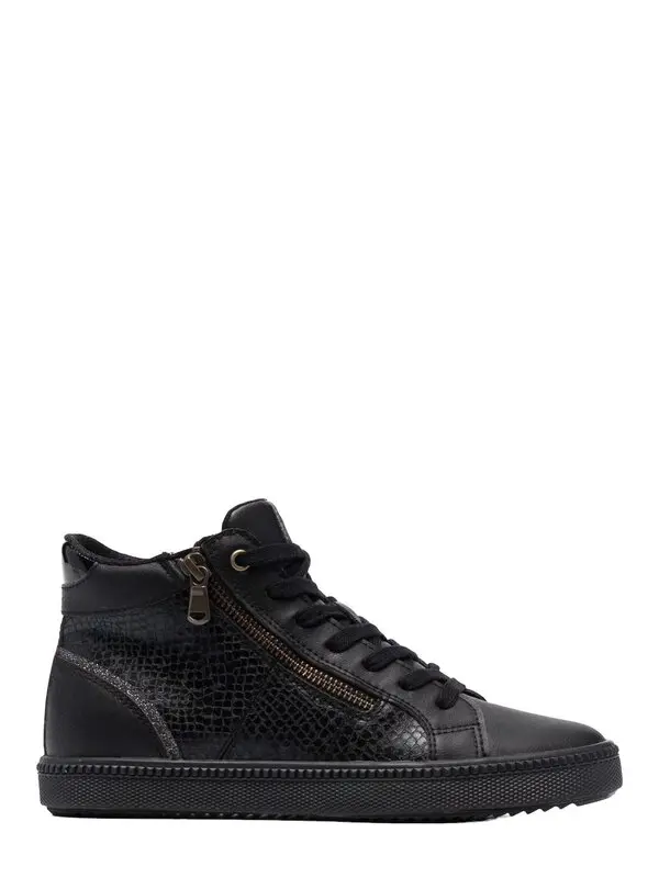 Geox Croc-effect High Top Sneakers - Black