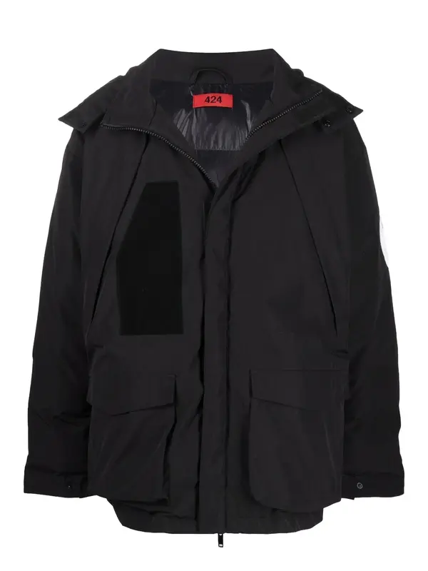 424 Padded Hooded Coat - Black