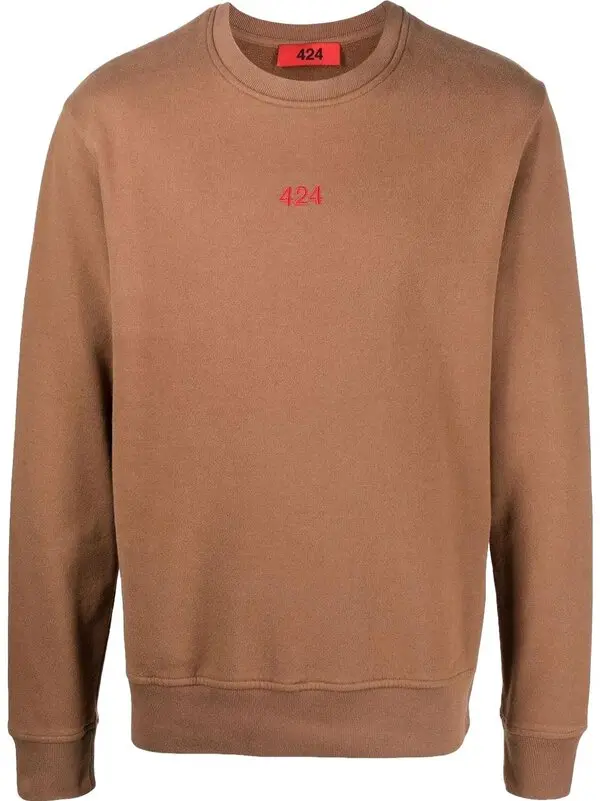424 Logo-print Crew Neck Sweatshirt - Brown
