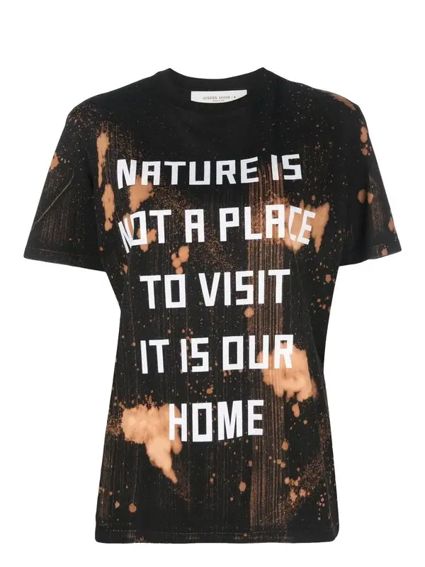 GOLDEN GOOSE Slogan-print T-shirt - Black