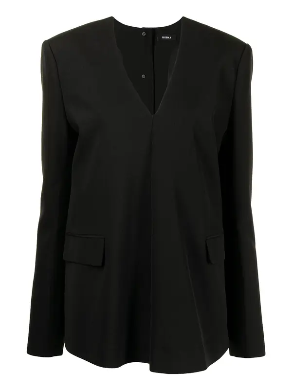 Goen.j Structured Blazer Top - Black