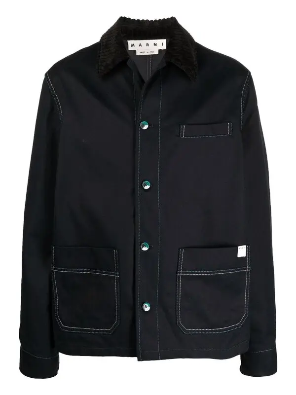 Marni Stitch-detail Shirt Jacket - Black