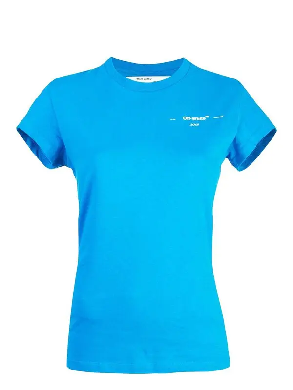 Off-White Logo Crest" Cotton T-shirt - Blue