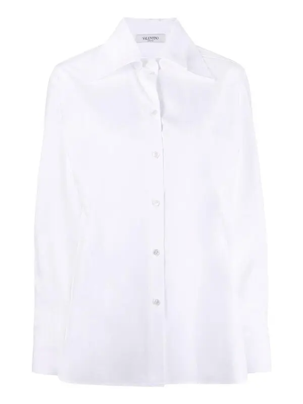 Valentino Garavani Oversized Pointed-collar Button-front Shirt - White