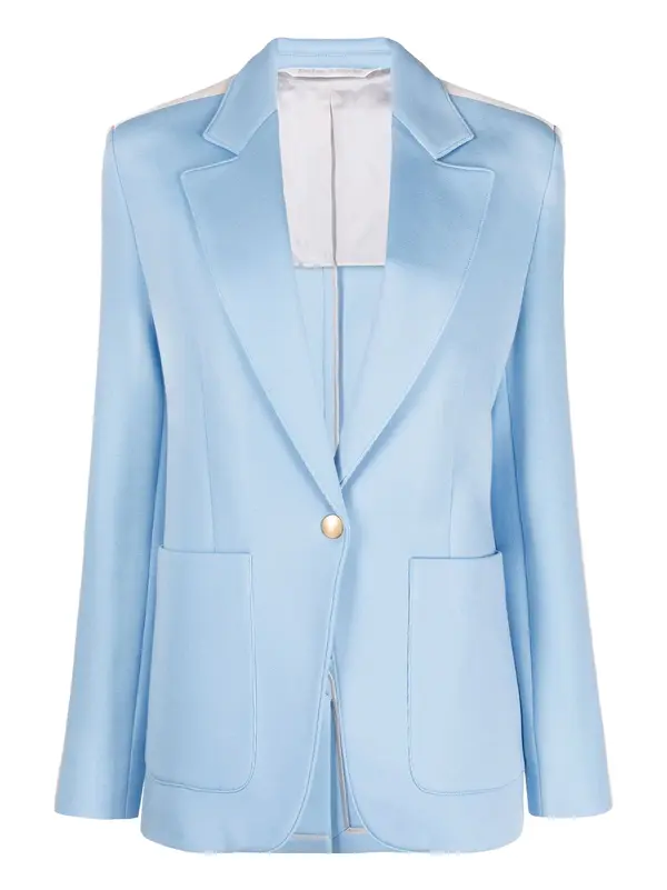 Palm Angels Side-stripe Buttoned Blazer - Blue