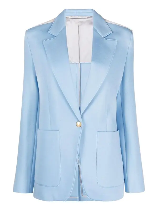 Palm Angels Side-stripe Buttoned Blazer - Blue