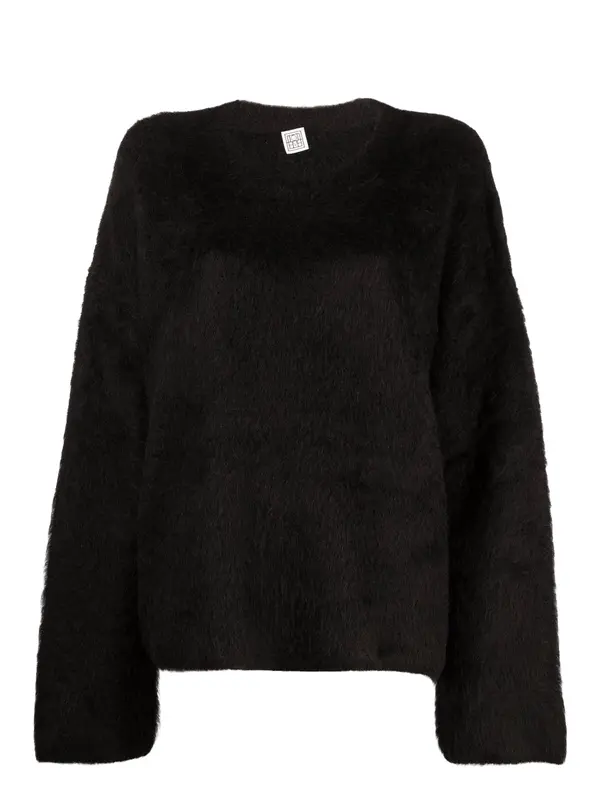 TOTEME Round Neck Textured Jumper - Black