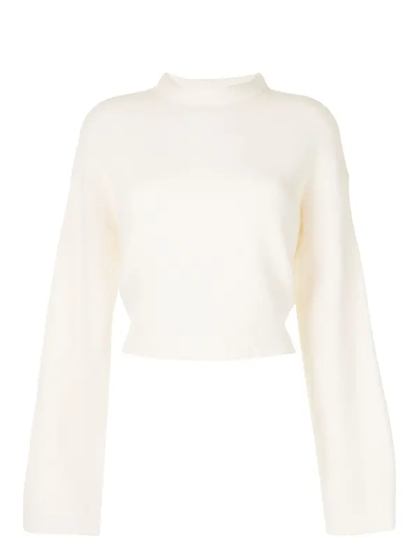 Cashmere In Love Mila Cashmere Cropped Jumper - White