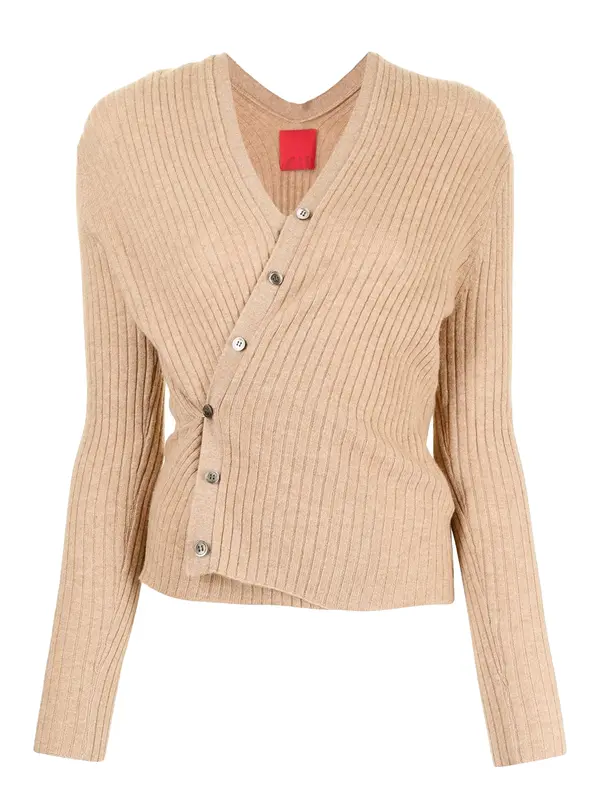 Cashmere In Love Inez Ribbed-knit Cropped Cardigan - Brown