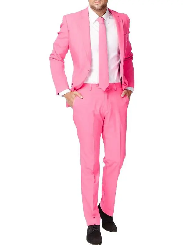 Opposuits Slim Fit Two-piece Suit & Tie Set - Pink
