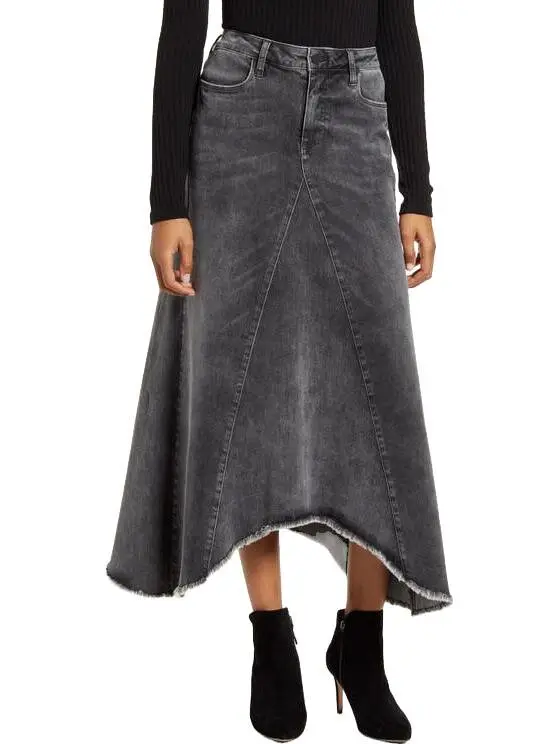 WASH LAB DENIM Long Skirt - Grey